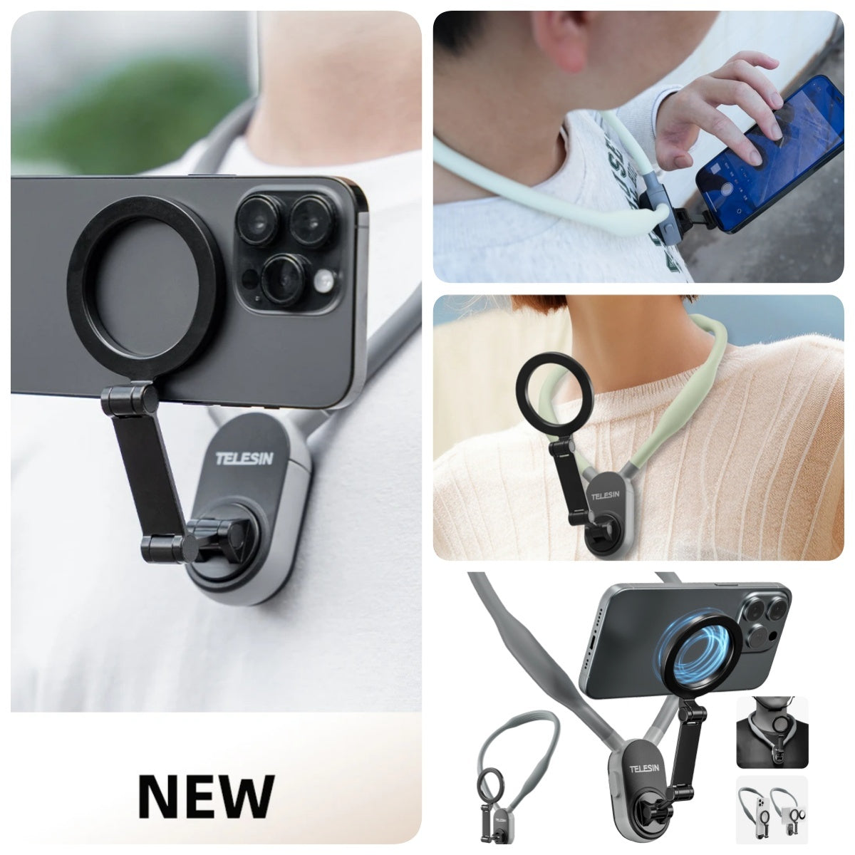 Silicone Phone Magnetic Neck Mount Quick Release Hold for Phone Mag sa ...